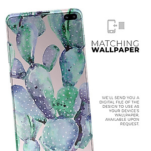 DesignSkinz Watercolor Cactus Succulent Bloom V8 Protective Vinyl Decal Wrap Skin Cover Compatible with The Samsung Galaxy S20 (Screen Trim & Back Glass Skin)