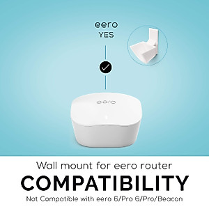 Screwless Wall Mount for Eero Mesh WiFi Holder, Tilted for Max Reception, Custom Design (NOT Compatible with Eero 6/Pro 6/Beacon), Strong VHB Adhesive, No Tools, No Mess, White by Brainwavz