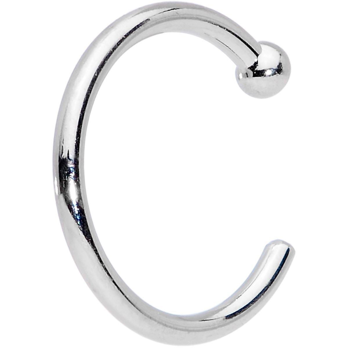Body Candy Tiny Nose Hoop 20 Gauge 1/4 Small Diamenter Solid 14k White Gold 6mm Nose Hoop