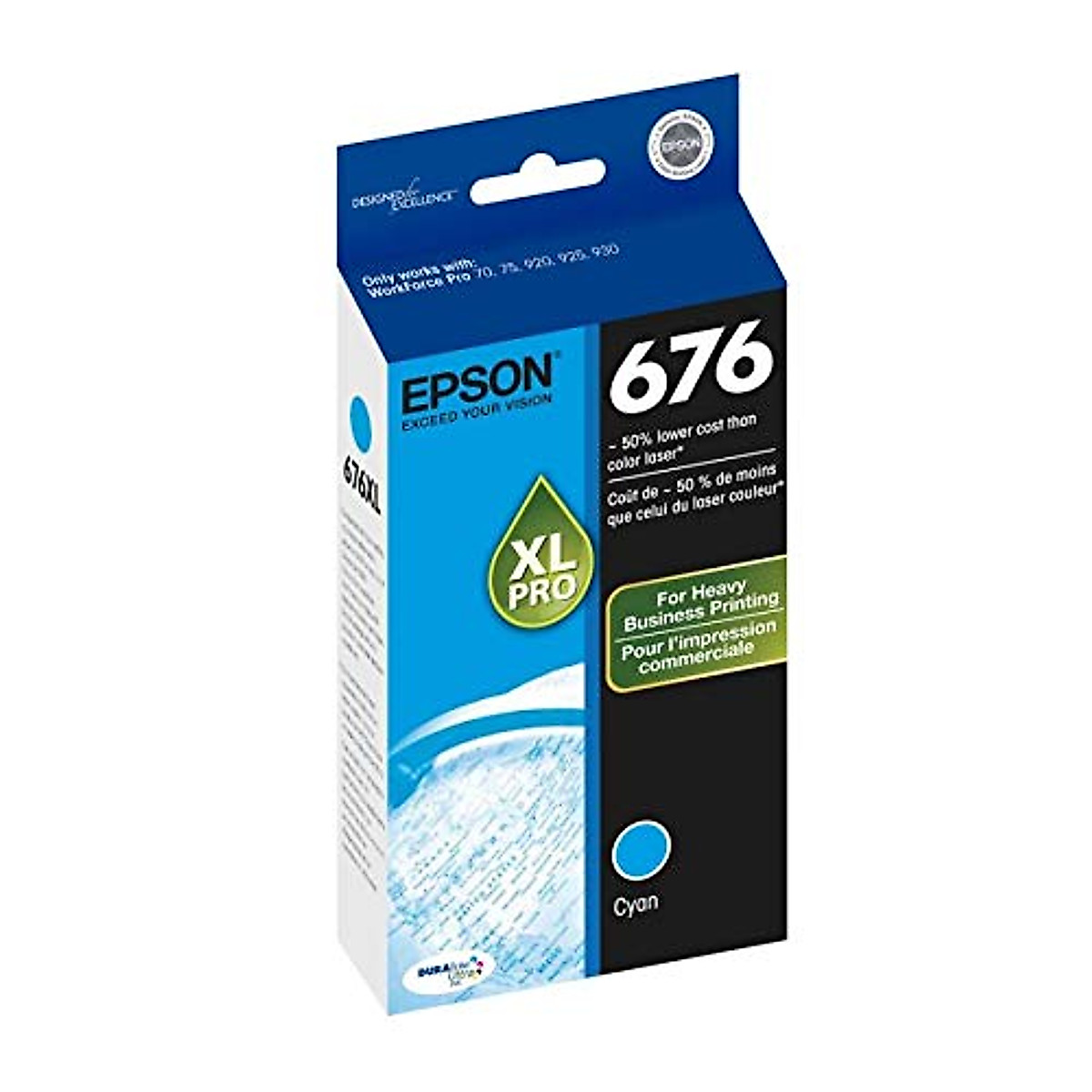 Epson T676XL220 DURABrite Ultra 676XL Cyan Ink Cartridge