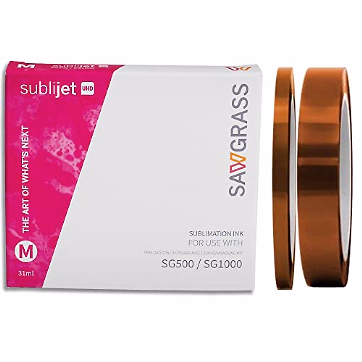 Sawgrass SubliJet UHD Sublimation Ink SG500 & SG1000 - Magenta (31ml) and 2 Rolls of ProSub Heat Resistant Tape