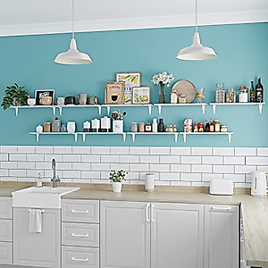 Wallniture Arras Floating Shelves for Wall Decor, 24" White Wall Shelves for Bedroom, Bookshelf Living Room Decor Kitchen Organization Dining Room & Office Decor Set of 9