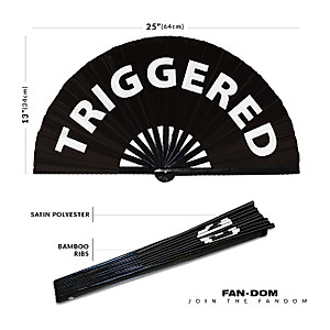 You Matter hand fan foldable bamboo circuit hand fan funny gag slang words expressions statement gifts Festival accessories Rave handheld Circuit event fan Clack fans (Black)