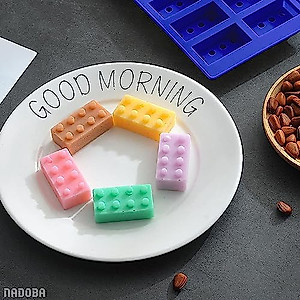 Building Block Silicone Molds for Baking Supplies - 6Pcs Brick Mold Silicone Ice Cube Mold Dome Silicone Mold Jelly Candy Making Supplies - Hot Chocolate Candy Molds Silicone Robot Candy Making Tools