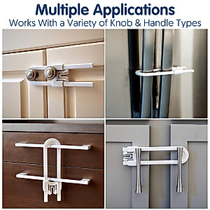 6-Pack Sliding Cabinet Locks - Reusable U-Shaped Child Cabinet Locks for Baby Proofing Cabinets, Drawers, Cupboards & More - No Tools, No Drilling, Easy to Use Child Proof Cabinet Latches by Wittle