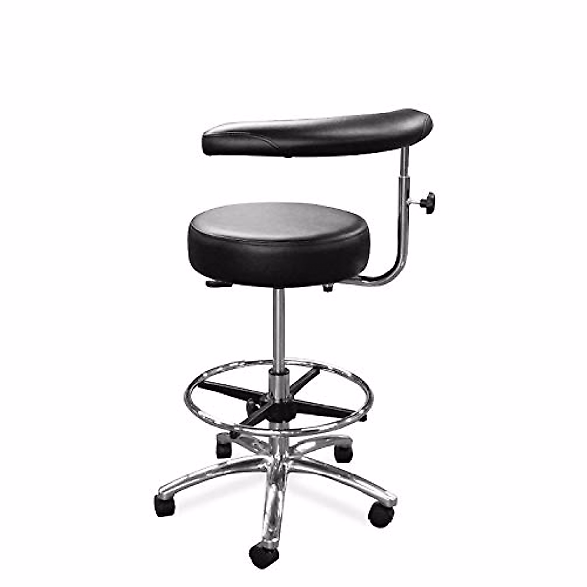 Dentists Unite 513-14 Dental Assistant Stool, Adjustable Footing, Ratchet Arm, Wedgewood