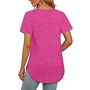 T Shirts for Women Loose Fit Tunic Tops to Wear with Leggings Hot Pink L