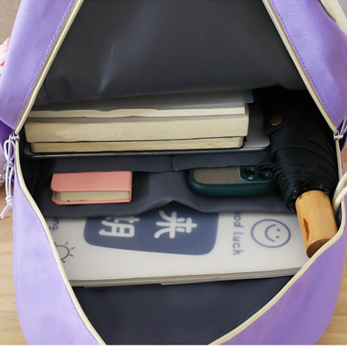 MIFJNF 5Pcs Kawaii Backpack Cute Backpack for School Aesthetic Backpack Kawaii School Supplies Backpack Set with Accessories (Pink)