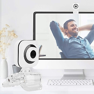 Zyyini Bindpo PC Camera, 480P DriveFree Camera USB2.0/3.0 Computer Webcam Camera Supports 360 Degrees Rotation with Transparent Clip for Live Webcast, Online Teaching, Etc