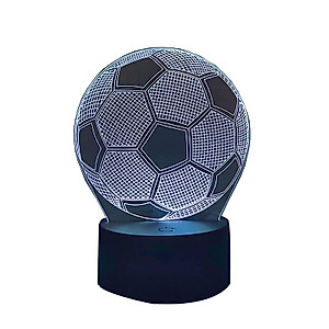 Windgro 3D Illusion Football Night Light for Kids Soccer Football Desk Lamp Football Gifts, Football Night Lights for Boys Room 16 Color Changes and Remote Control, Birthday, Christmas Gift