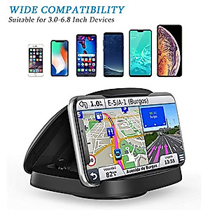 Cell Phone Holder for Car, Upgraded 360° Rotatable Phone Mount for Dashboard, Horizontal & Vertical Viewing Friendly Phone Car Mount, Compatible with iPhone Samsung Android Smartphones GPS Devices