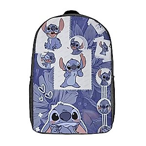ohlcgin Sti.tch Backpack School Backpack For Girls Anime Girls Backpack Unisex Cartoon Backpack For Teenagers Boys Backpack Casual Daypack Travel Backpack Teen Bookbags Durable Backpacks, 17inch