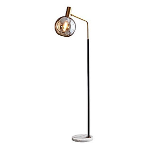 Floor Lamp Glass Globe Floor Lamp, Standing Lighting for Living Rooms, Indoor Pole Light for Bedroom & Office, 9w LED Bulb Standing Light (Color : Black b)