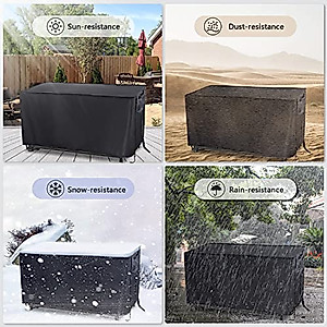 Rilime Gas Fire Pit Cover Rectangular,Waterproof Fire Pit Covers Fit for Fire Pit or Gas Fire Table 42"L x 24"W x 25"H,Black