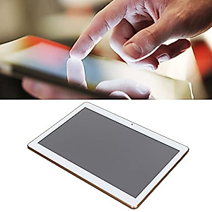 HD Tablet, White Octa Core MT6753 Dual SIM, Dual Standby Tablet PC for Office Entertainment (US Plug)