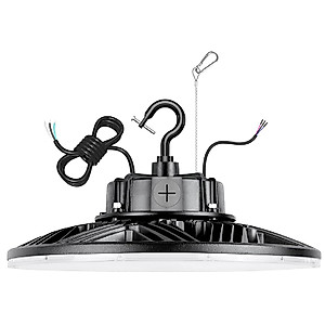 OPENLUX 480V UFO LED High Bay Light 300W 240W 200W Adjustable 0-10V Dimmable LED Warehouse Lights UL DLC Listed, for Shop Workshop Factory Airport AC277-480V