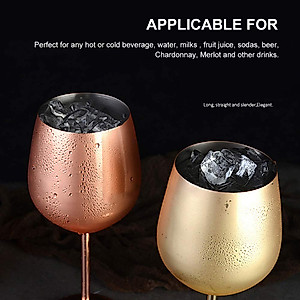500ml Stainless Steel Wine Glass,Wine Tumbler,Stainless Steel Stem Wine Glass,Unbreakable Wine Glass Goblet,Metal Wine Glass,for Outdoor Events,Picnics,Camping(Gold Plated)