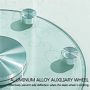 CIMOO Tempered Glass Lazy Susan Turntable Dining Table Transparent Round Turntable Tabletop Rotating Serving Tray-60cm/23.6in
