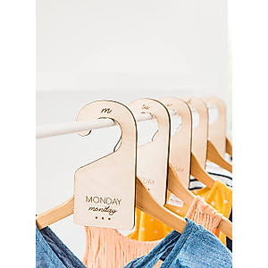 White Loft Weekly Clothes Organizer for Kids Closet, School Uniform and Kids Closet Organizer – Durable Birch Dividers by Days of The Week Mon to Fri – Timeless Design for Any Kids Decor (Set of 5)…