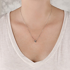 Bhumi Gems Emerald Cut VVS1 Colorless Diamond Moissanite Necklace Pendant Women,18 Inch Chain Silver Gold Wedding Custom Statement Bridal Handmade Gift Solitaire Halo Marseille Emerald Necklace (4)