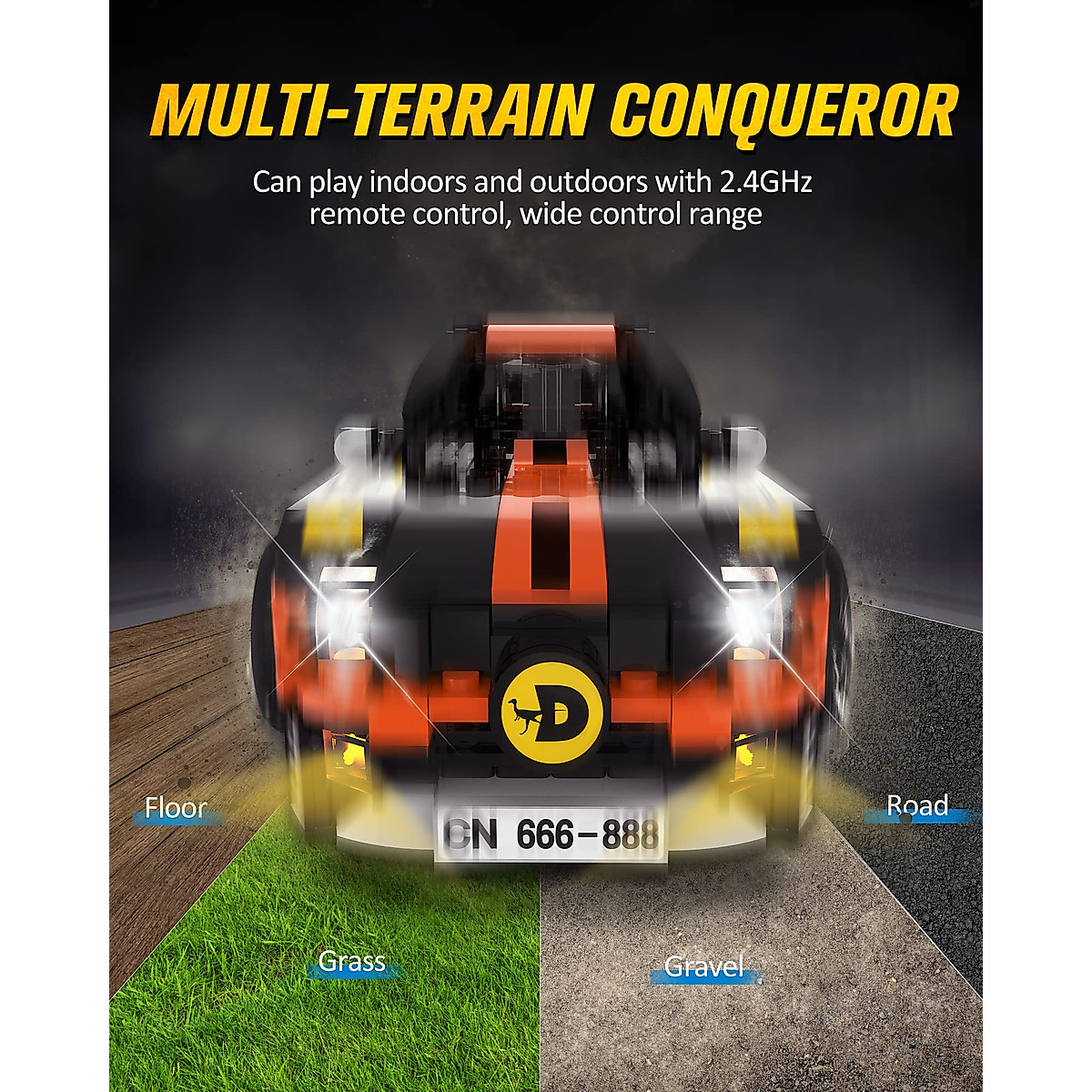 Wise Block Racing Car Building Block Set, 435 PCS Building Kits, Race Engineering Toy for Teen Builders,Collectible Car Construction Kit for Boys and Girls, RC Cars Birthday Gifts for Kids Age 8+