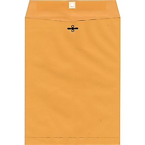 Mead Letter Size Mailing Envelopes, Clasp Closure, All-Purpose 24-lb Paper, 9" X 12", Brown Kraft Material, 20/Pack (76020)