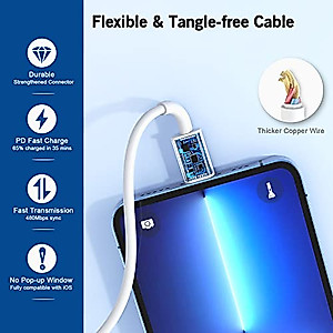 iPhone Fast charger, 20W[Apple MFi Certified] USB Type C Fast Charging Block Power Delivery Apple Fast Charger Lightning Charger with 3.3ft Lightning Cable for iPhone 13 Pro Max Mini 12 Pro 11 XS X XR