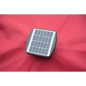 Sun-Ray 811028 9' Round Next Gen 8-Rib Solar Patio Umbrella 32 LED Within Unique Strip Lighting, Crank and Tilt, 9 ft, Scarlet/Red