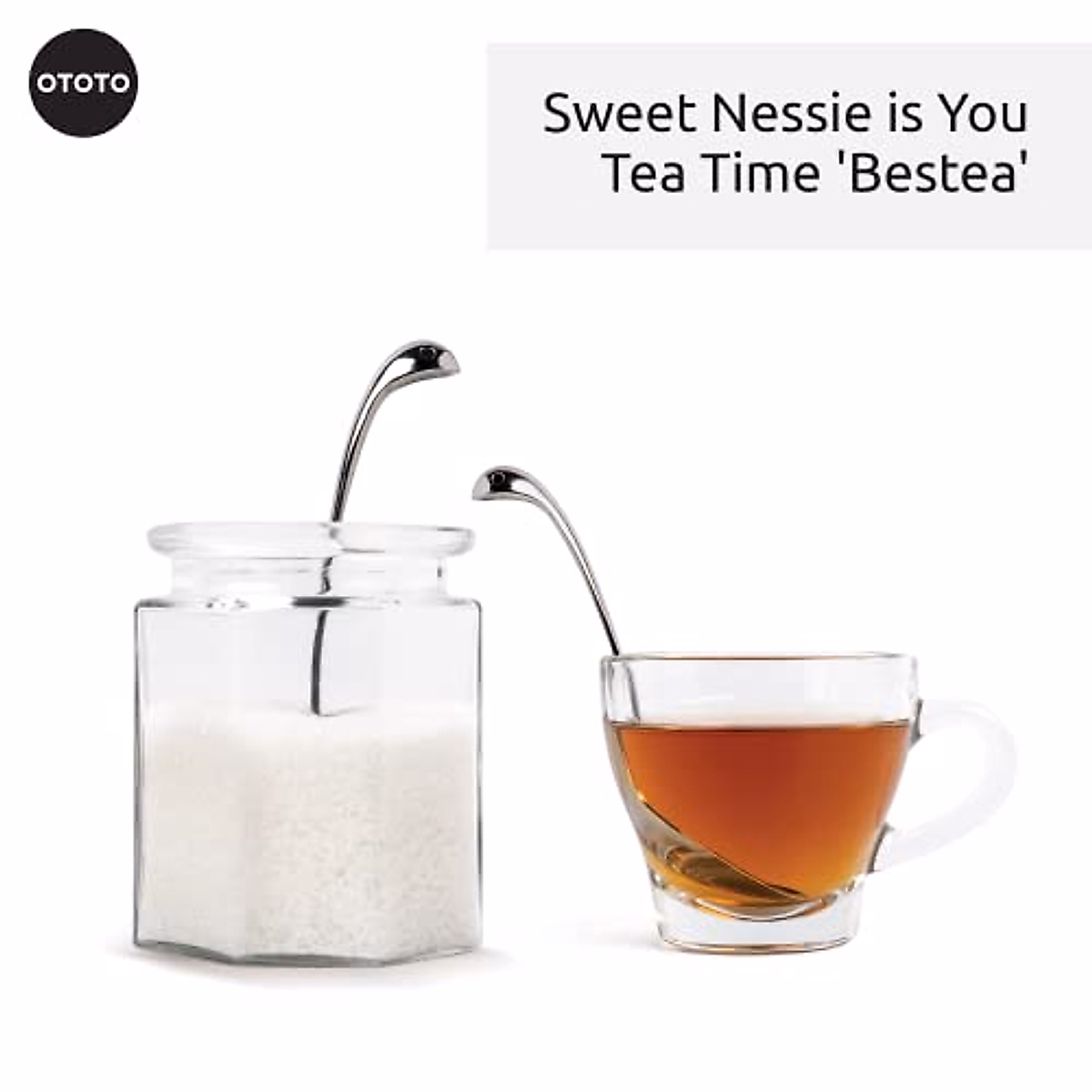 OTOTO Sweet Nessie Sugar Spoon - Stainless Steel Tea Spoon - 100% Food Grade & Dishwasher Safe - Perfect Spoon for Tea & Coffee