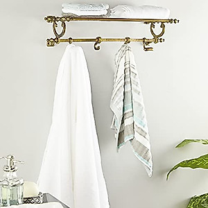 Deco 79 Wall Shelf, 42" L x 18" W x 12" H, Brown