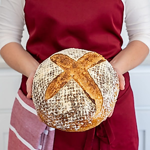 Bulka Large Round 9" 1kg Waffle Banneton Bread Proofing Basket Pressed Wood Pulp, Sourdough Proofing Basket - Non-Stick Brotform Sourdough Bread Baking Supplies, Made in Germany.