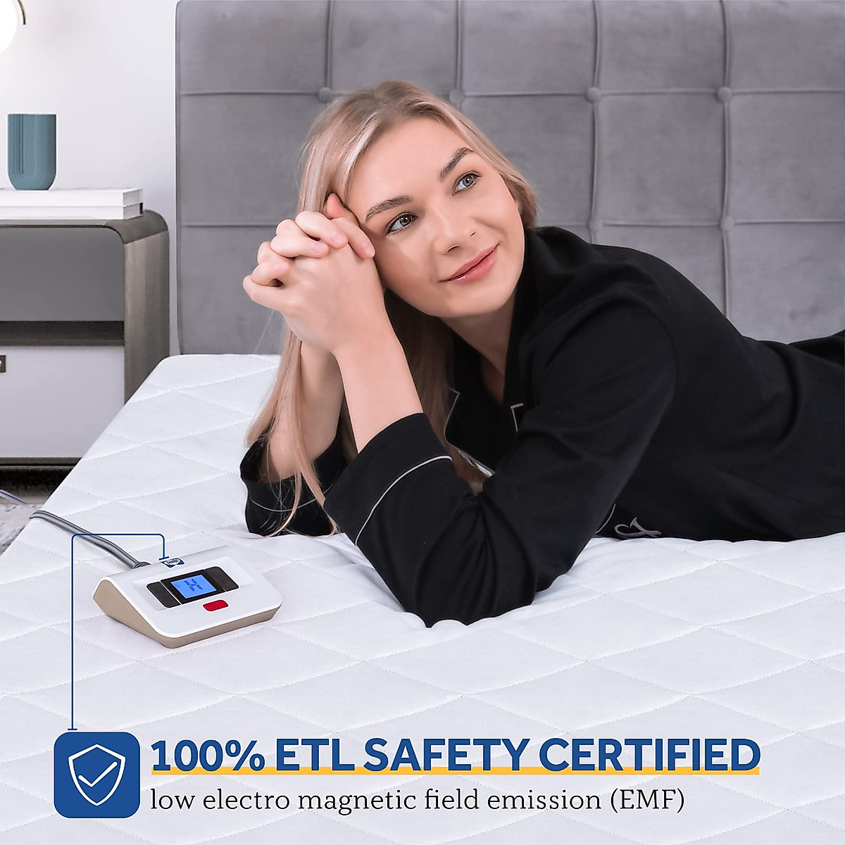 Sealy Heated Mattress Pad Queen Size 60x80 Inch | Luxury Quilted Waterproof Electric Mattress Cover with 10 Heat Setting Dual Controller & 1-12 Hours Auto Shut Off | Fit Up to 17" Deep Pocket