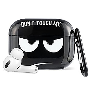 Jowhep for AirPod Pro 2019/Pro 2 Gen 2022 Case for AirPods Pro Cover Air Pods Pro Cases Hard IMD Cartoon 3D Funny Kawaii Cute Fun Design Character Shell for Men Boys Girls Friends (Black DTM)