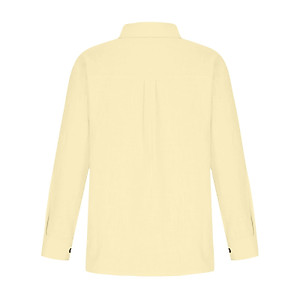 Womens Linen Tops 2023 Suumer Cotton Button Down Long Sleeve Blouse Casual V-Neck Roll Up Gauze Shirts Loose Fit Solid Color Trendy Comfy Lightweight Plus Size Ruffle Hem Tee（C-Beige,3XL