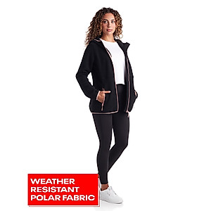 Reebok Women's Jacket - Polar Fleece Sweatshirt Jacket - Lightweight Coat for Women (S-XL), Size Small, Black