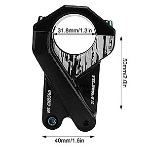 50mm Bike Stem, Short Handlebar Stem Cool Modeling Anodized Bright CNC Machining Sturdy for Road Bike for Mountain Bike(Black)