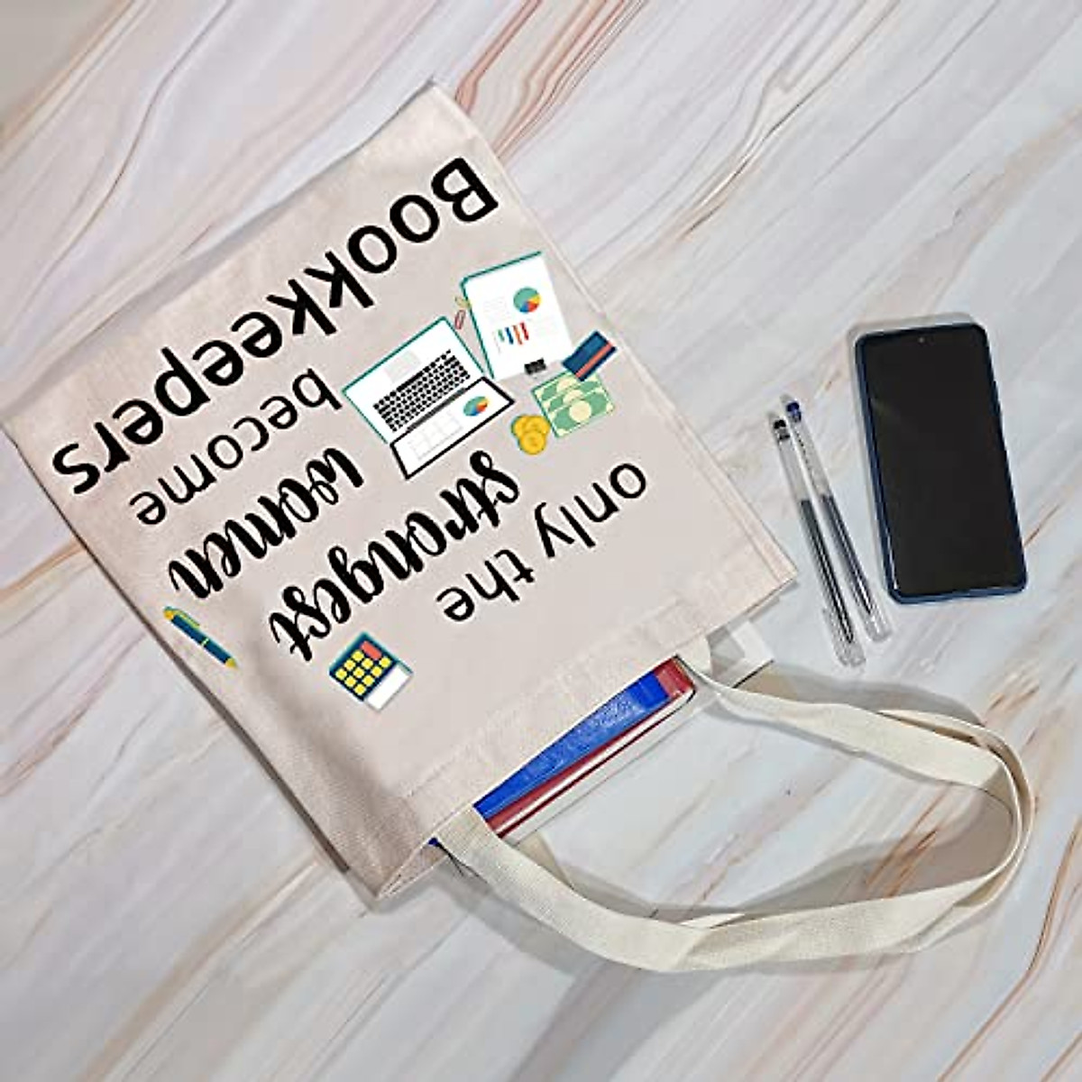 VAMSII Bookkeeper Gifts for Women Bookkeeping Gifts Tote Bag Bookkeeper Appreciation Gifts Accounting Student Gifts (Tote Bag)