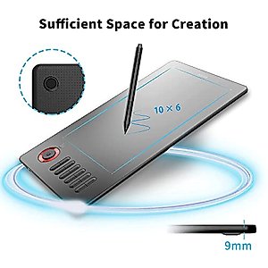 VEIKK A15Pro Graphics Drawing Tablet 10 x 6 Inch Digital Pen Tablet with 12 Shortcut Keys -1 Quick Dial and Battery-Free Passive Stylus,Supports Tilt Function,for Mac/Chrome/Windows/Linux/Android OS