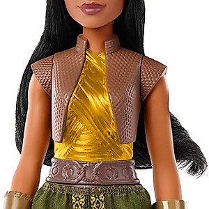 Mattel Disney Princess Toys, Raya Fashion Doll, Sparkling Look with Black Hair, Brown Eyes & Accessories, Inspired by the Movie