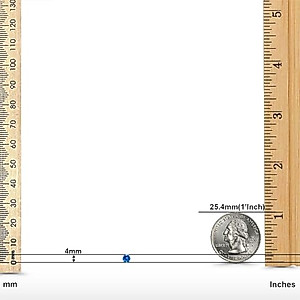 14k White Gold Round Solitaire Stud Earrings with Screw Back Blue Topaz CZ Size-4mm