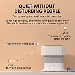 MOYU Blue Light Portable Washing Machine, 9L Mini Folding Washing Machine, Suitable for Baby Clothes, Underwear, Socks, Towels or Small Items (110V-240V, US Standard Plug, English User Manual)