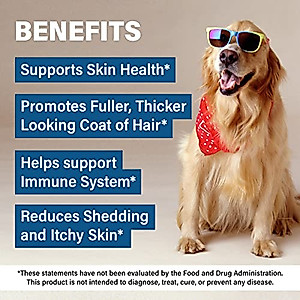 PawMedica Omega 3 for Dogs, Dog Skin and Coat Supplement for Dogs with Fish Oil Dogs Love, Dog Omega 3 Helps with Dog Dry Skin, Dog Omega 3 6 9 Vitamin for Dogs, Omega 3 Dog Chews for Dog Allergies