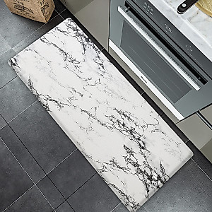 Asvin Kitchen Mat Set of 2 Pieces, Anti Fatigue Cushioned Kitchen Rug for Floor, Non-Slip PVC Waterproof Heavy Duty Sink Mat for Home, Office, Laundry, 17"x30"+17"x47"