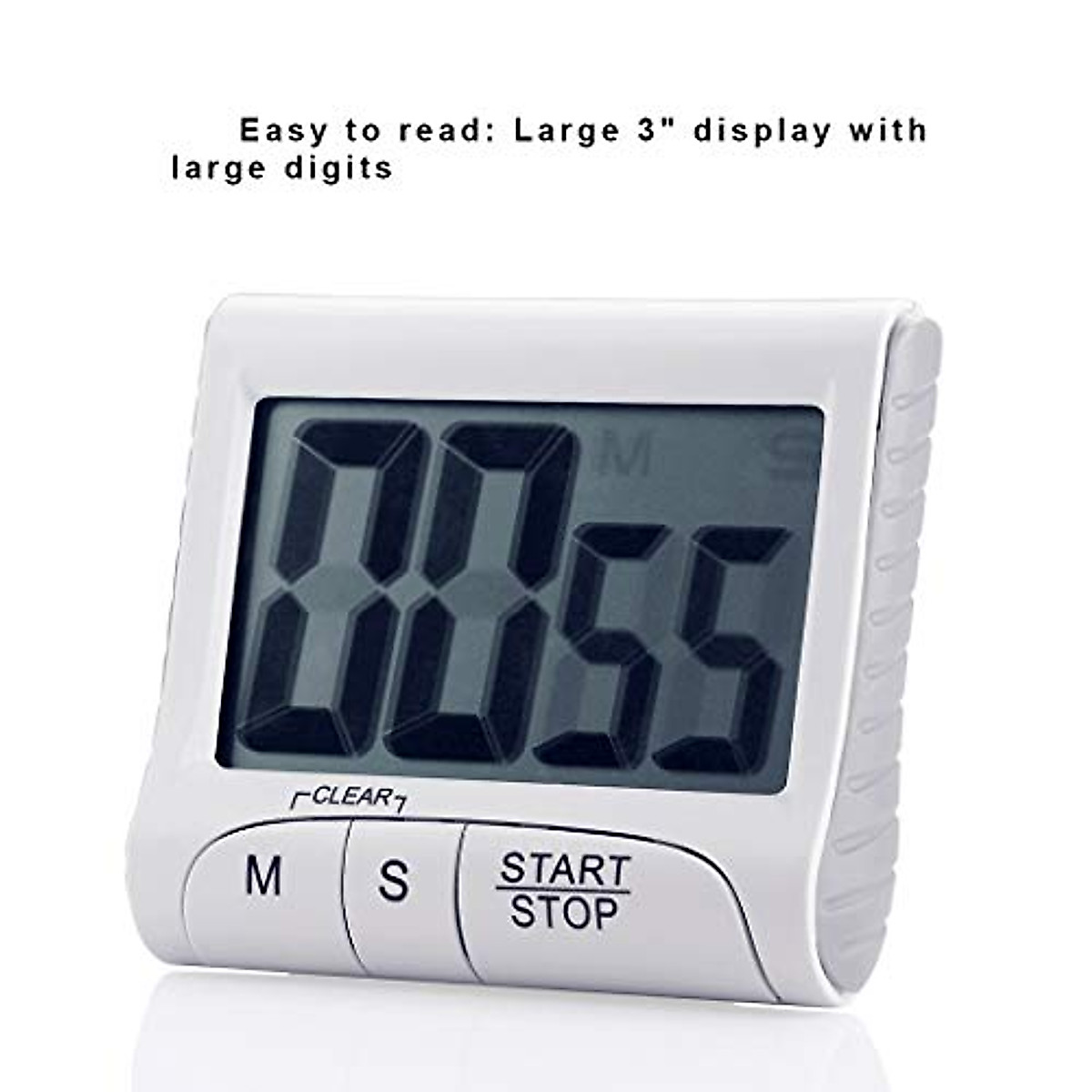 Digital Kitchen Timer/Cooking Timer,Count Down Count Up with ON/OFF Switch, Magnetic Back Big LCD Display, Loud Sounding Alarm,Retractable Stand