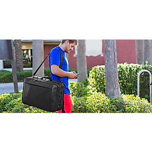 SLAPPA Pivot Expandable 18.4" Laptop Backpack + Shoulder bag - Checkpoint Friendly - Fits 17", 18" and 18.4" Laptops
