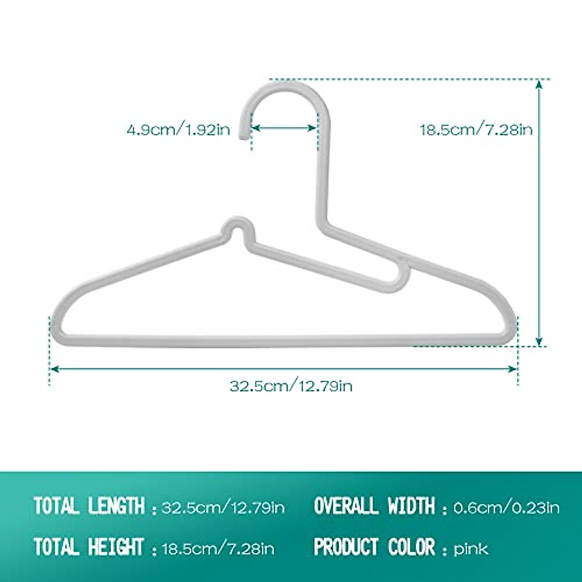 Domiella Plastic Kids Hangers for Nursery,Space Saving Toddler Collar Protection Hangers,Non Slip Baby Hangers for Closet (Gray 20-Pack)