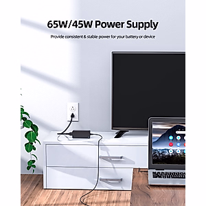 65W USB-C Fast Charger Fit for Lenovo ideapad Yoga 7i 9i Laptop, Extended Cable, (UL Safety Certified)