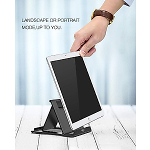 MoKo Phone/Tablet Stand, Foldable Desktop Holder Fit with iPhone 16/Pro/Pro Max/Plus, iPhone 15/Pro/Pro Max/Plus, iPhone 14/Pro/Pro Max/Plus, iPhone 13/Pro/Pro Max/Plus, Steam Deck, Black (Large)