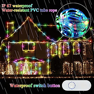 4th of July Rope Lights for Memorial Day, 33 ft 100 LEDs Waterproof Outdoor Neon Rope Lights with 16 Colors Mode and Remote for Home Garden Yard, Patriotic Independence Day Memorial Labor Day Decor