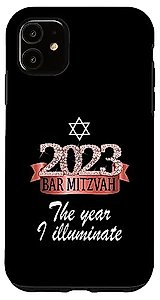 iPhone 11 2023 Bar Mitzvah Quote Festive Black Rose Decor Case